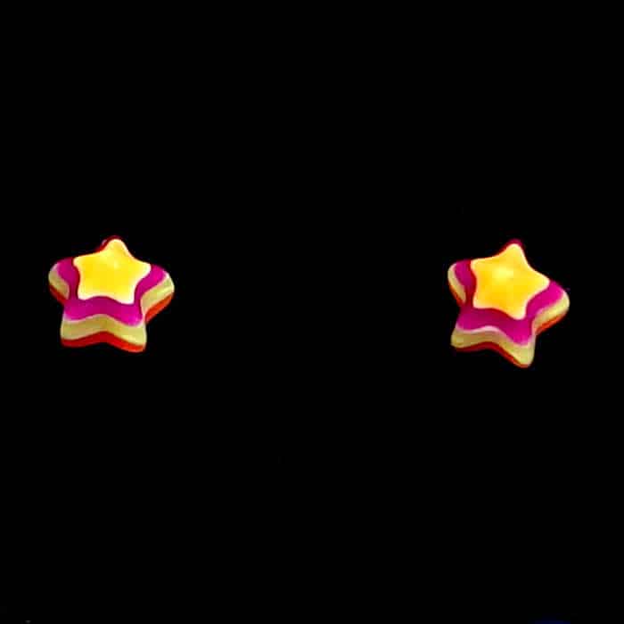 Retro Star Stud Earrings colourful studs for girls-Silver Surfers